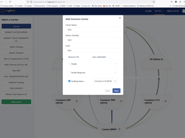 How to setup a new TL carrier as part of a Status SOP